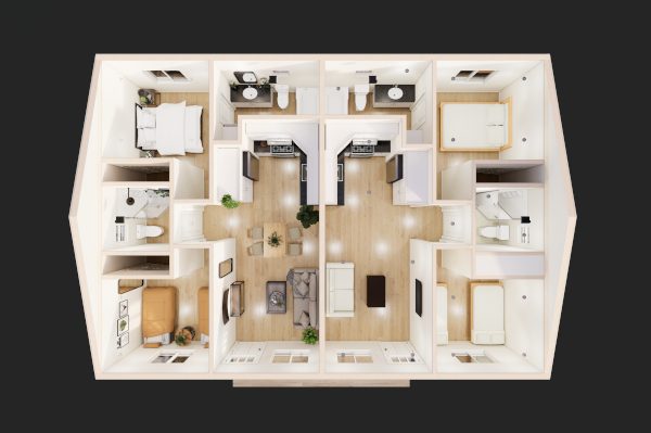 Guest House Plans Multi Unit Riverside Modern House Plan | Modern